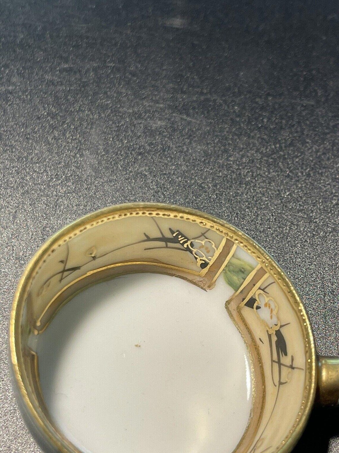 Nippon Crown M Antique 1908 Hand Painted Porcelain Condiment Ladle ...