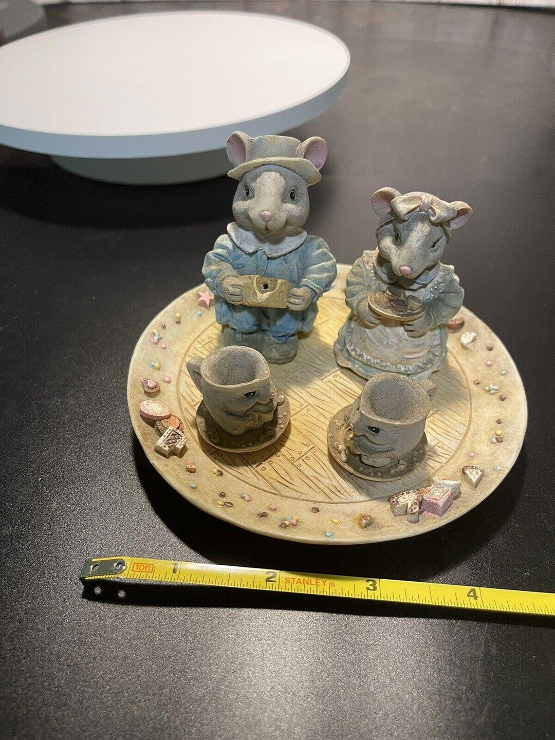Vintage 1980’s Ceramic Resin Mini Mice Tea Party Display Pretend Play ...