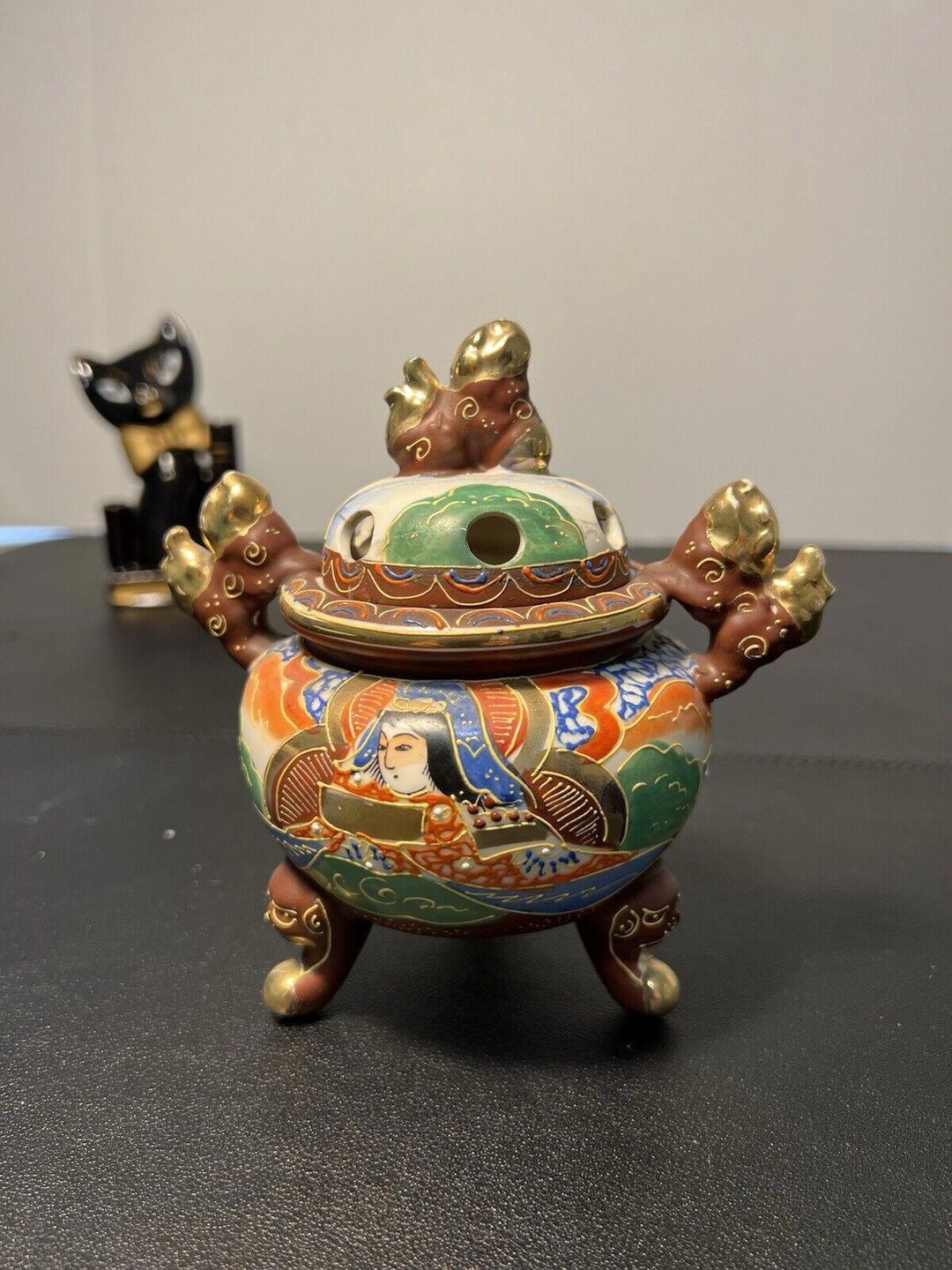 Japanese Antique 1868 to 1912 Meiji Satsuma Moriage Dragonware ...