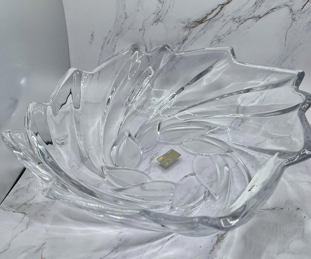 Vintage Mikasa Flower Swirl Crystal Bowl Centerpiece 12” - Etsy