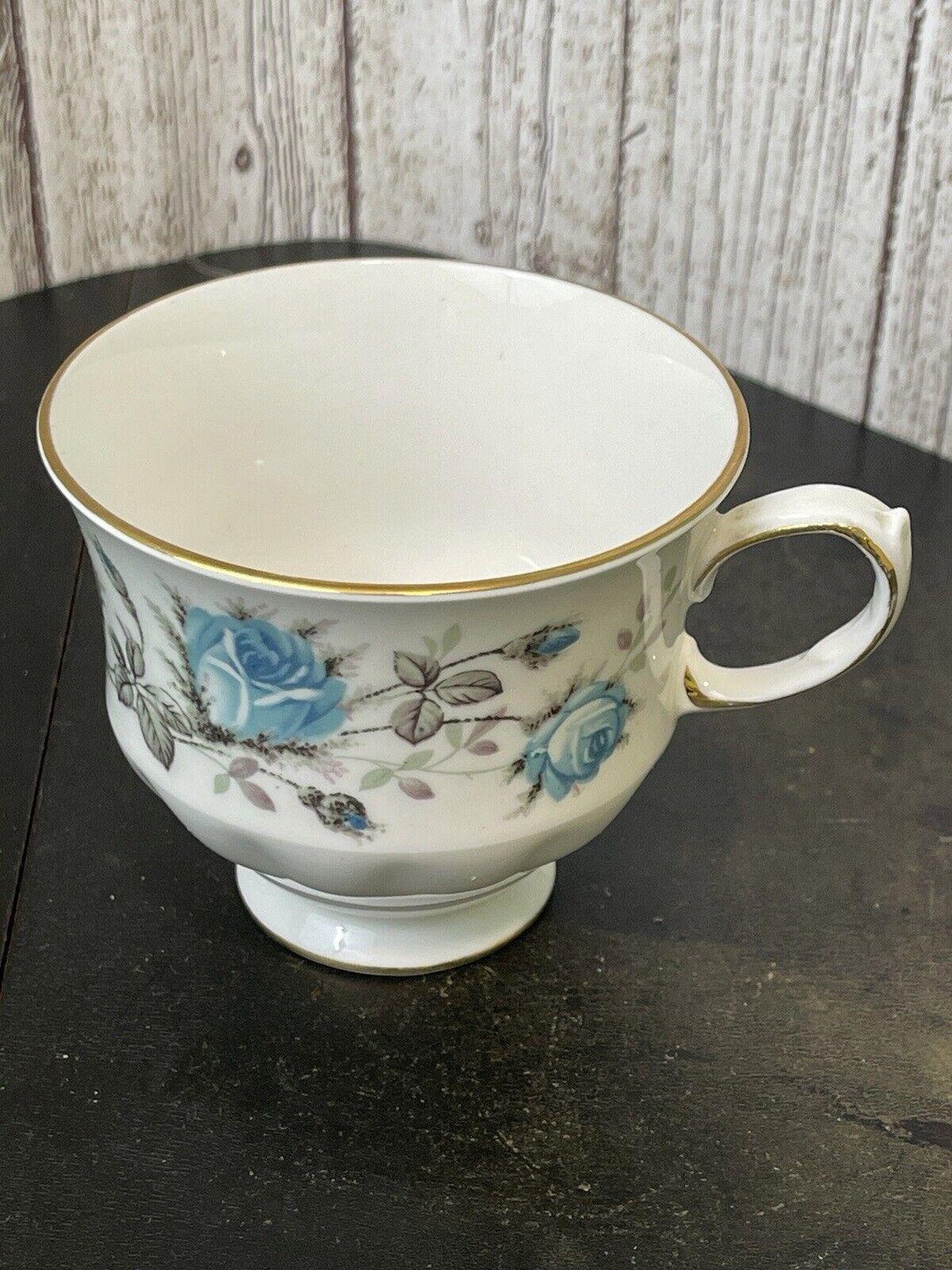 Queen Anne Vintage Bone China Blue Roses Tea Cup - Etsy