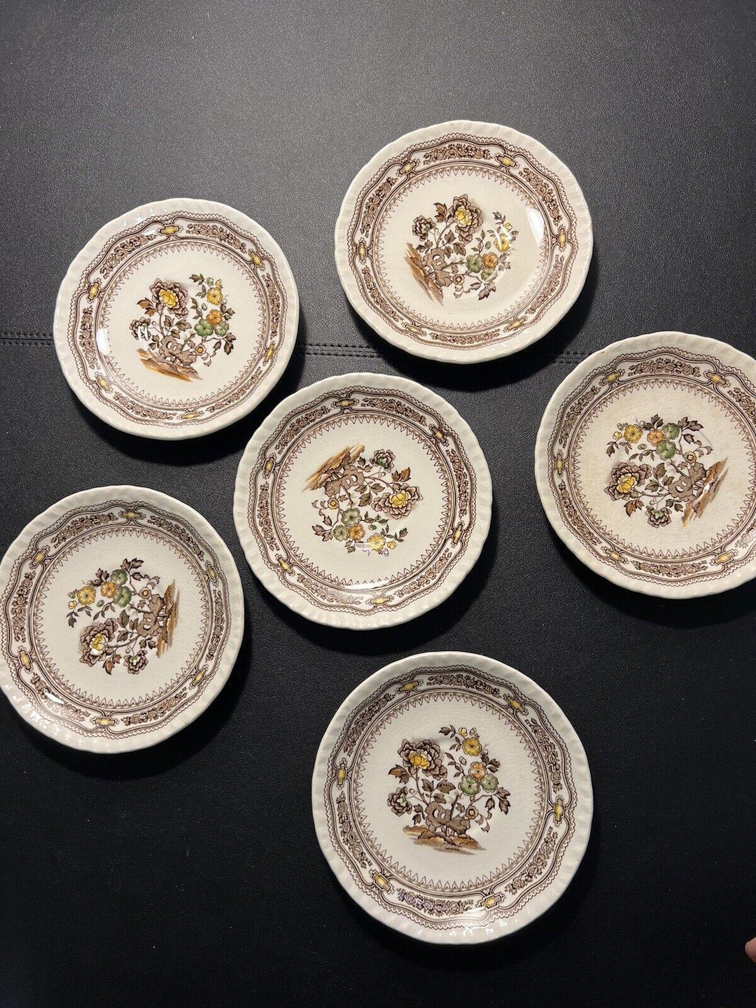 Masons Ironstone China Vintage 1950s 6 manchu Brown Saucers England - Etsy
