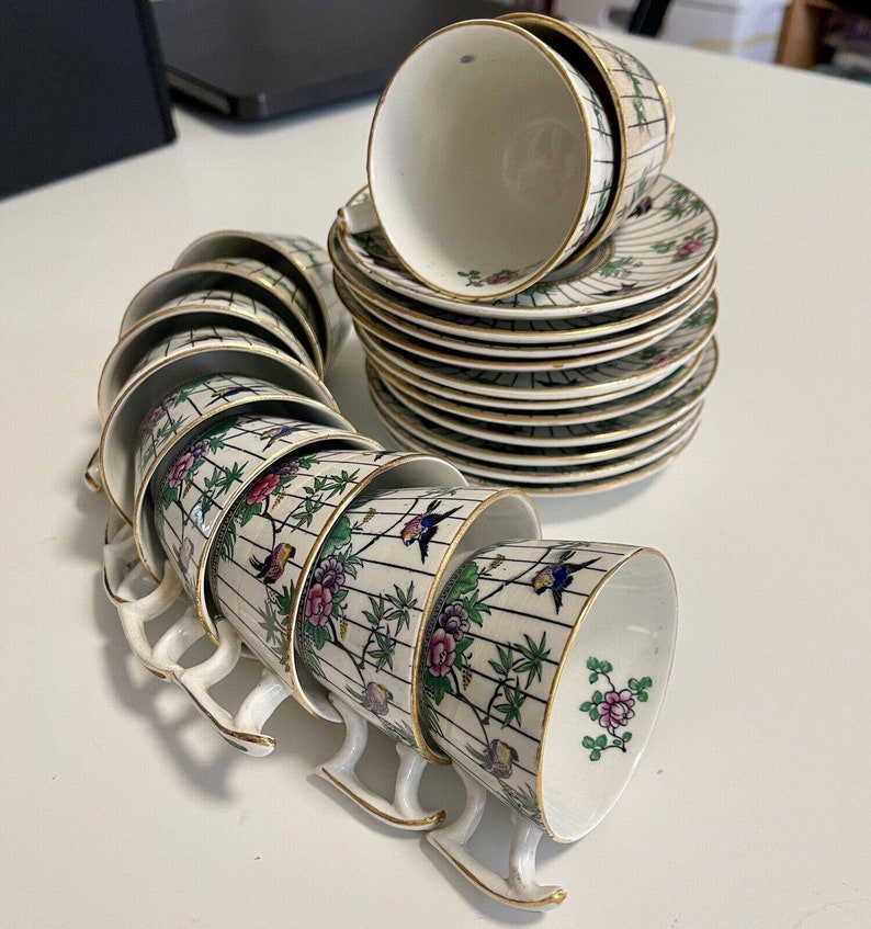 Booth Silicon China England Vintage 1960th Springtime 11 Sets of Cups ...