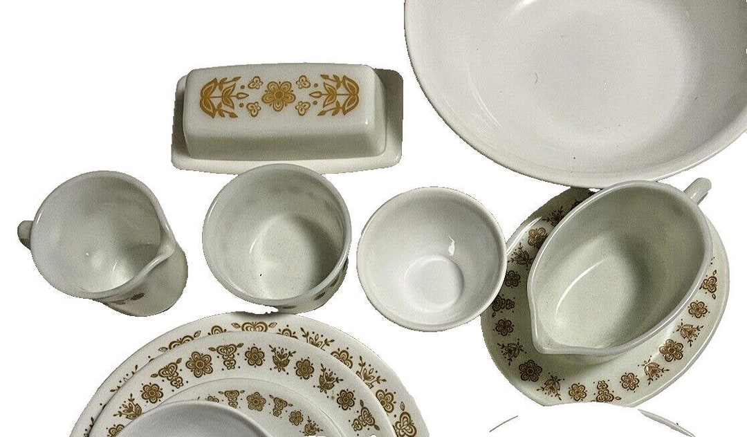 Vintage 1970s Corelle Butterfly Gold Jam, Sugar, Creamer Dishes - Etsy