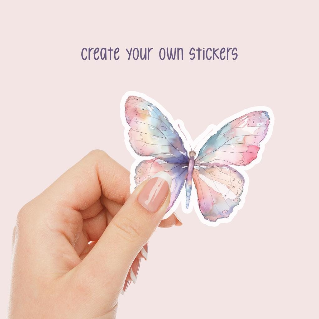 Pastel Rainbow Butterfly Clipart Set | Watercolor Butterfly Pngs | Soft ...