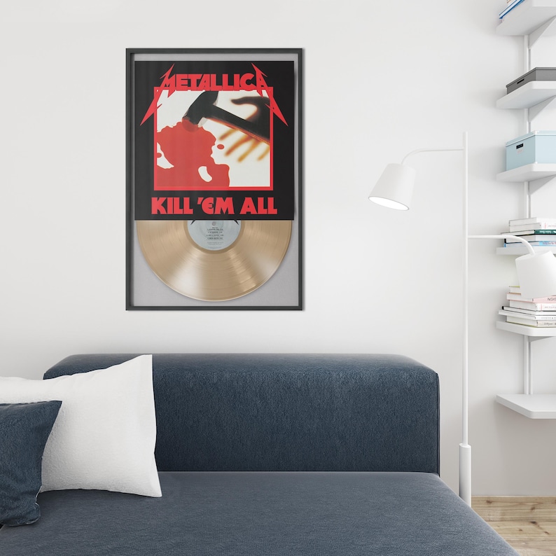 Metallica - Kill Em All - Record Poster - 12x18 - Gold & Black Bundle ...