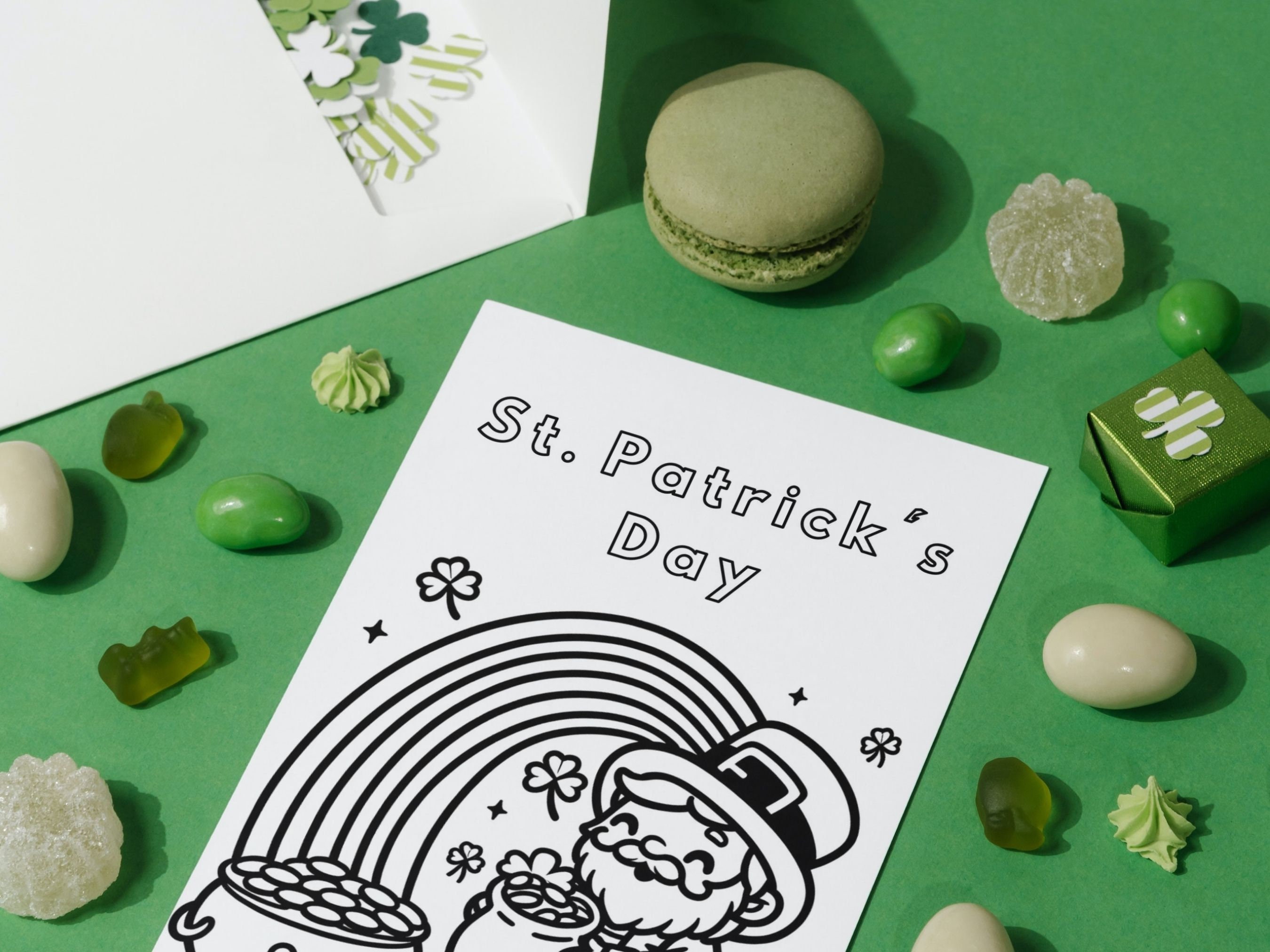 St. Patrick's Day Coloring Pages for Kids Set of 4 Printable Lucky ...
