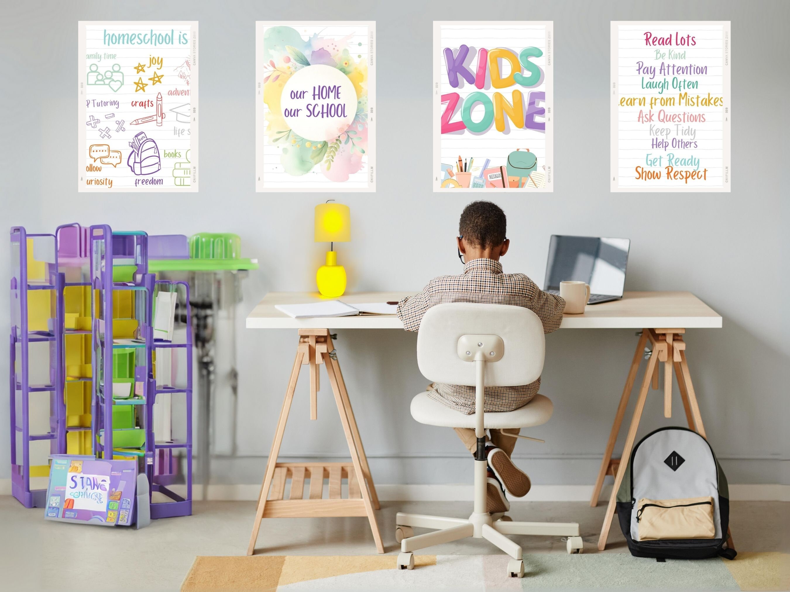 Colorful Homeschool Printable Posters, 10 Educational Wall Art ...