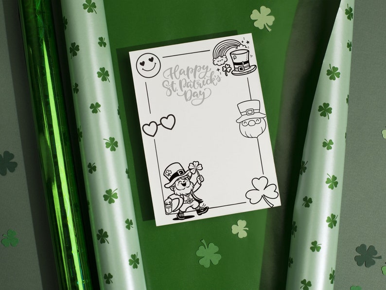 St. Patrick's Day Coloring Pages for Kids - Set of 4 Printable Lucky ...