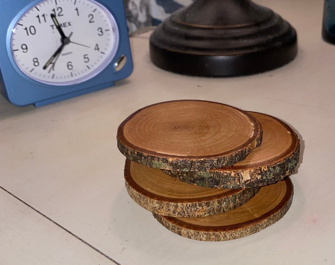 Rustic Wooden Coaster 4 Piece Set, Rustic Coasters, Rustic, Log ...