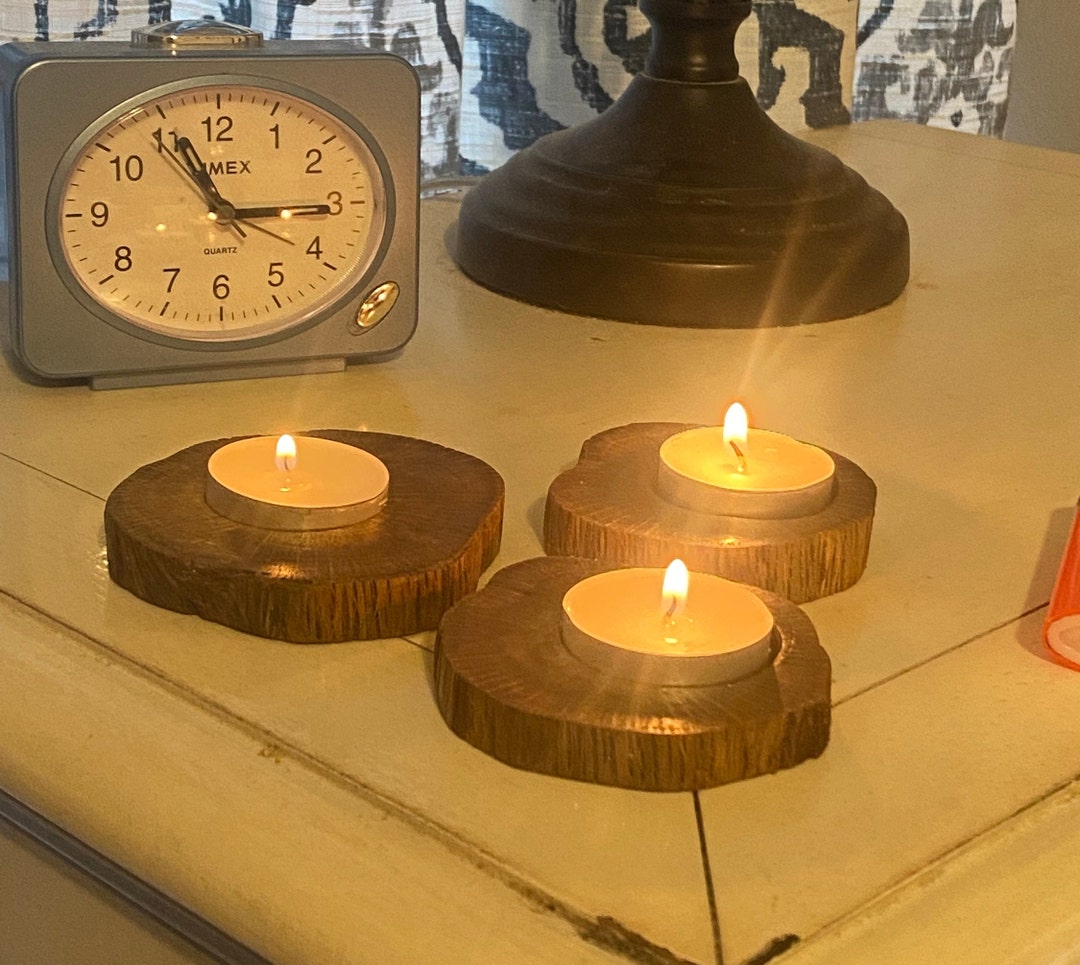Rustic Candle Holders, Rustic Candle, Rustic, Log Candle, Live Wood ...