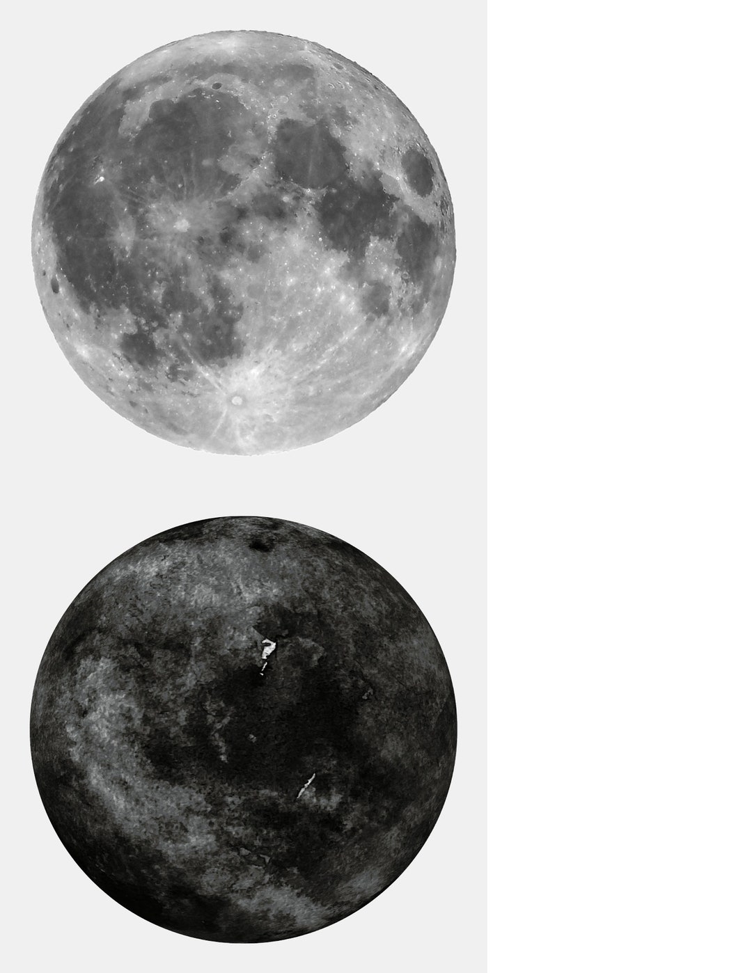 Realistic Moon Phases Images and Labels - Etsy