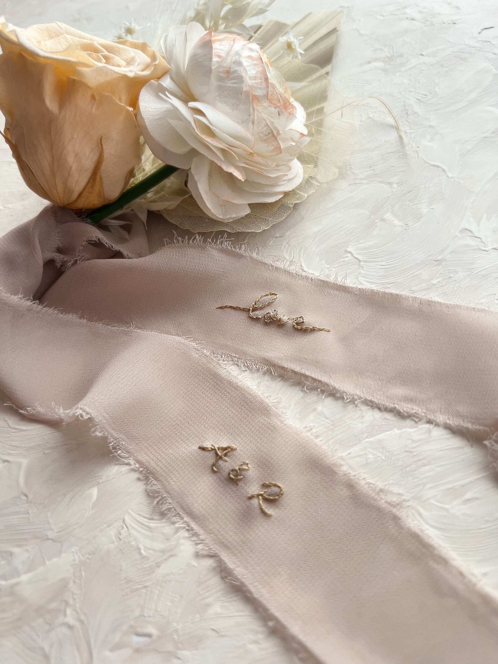 Personalised Wedding Bouquet Ribbon, Wedding Keepsake Chiffon Ribbon ...