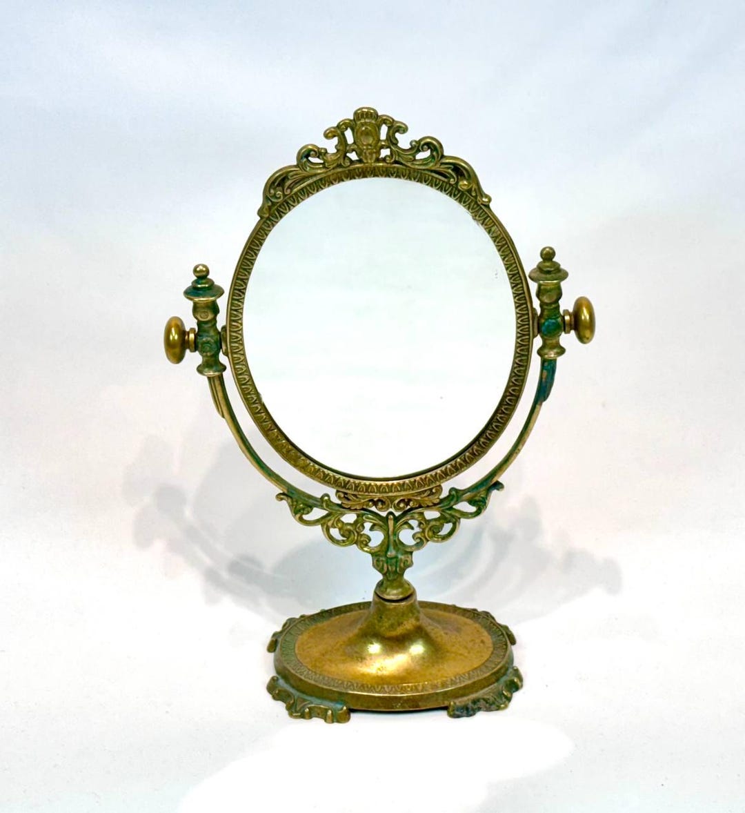 Victorian Baroque Brass Makeup Mirror, Adjustable Cosmetic Mirror - Etsy
