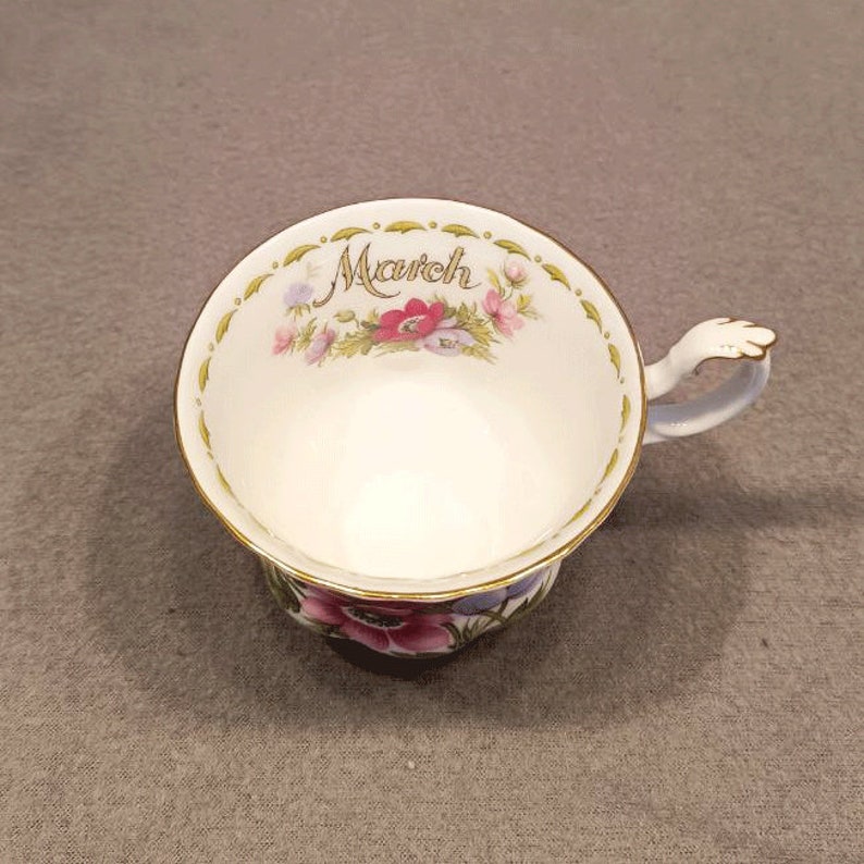 Royal Albert March Flower Tea Cup Trio, Vintage Bone China - Etsy Australia