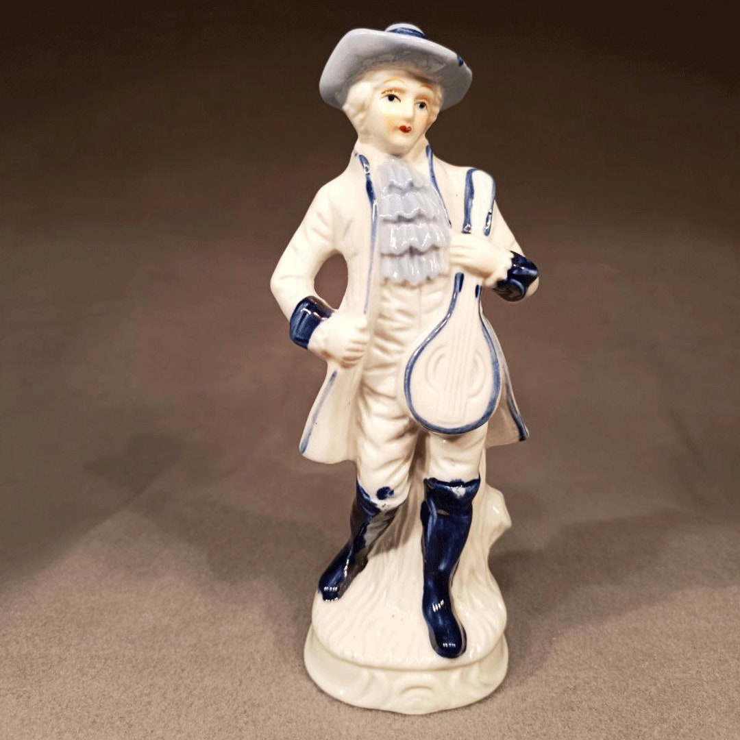 Victorian Style Blue White Porcelain Figurines - Etsy