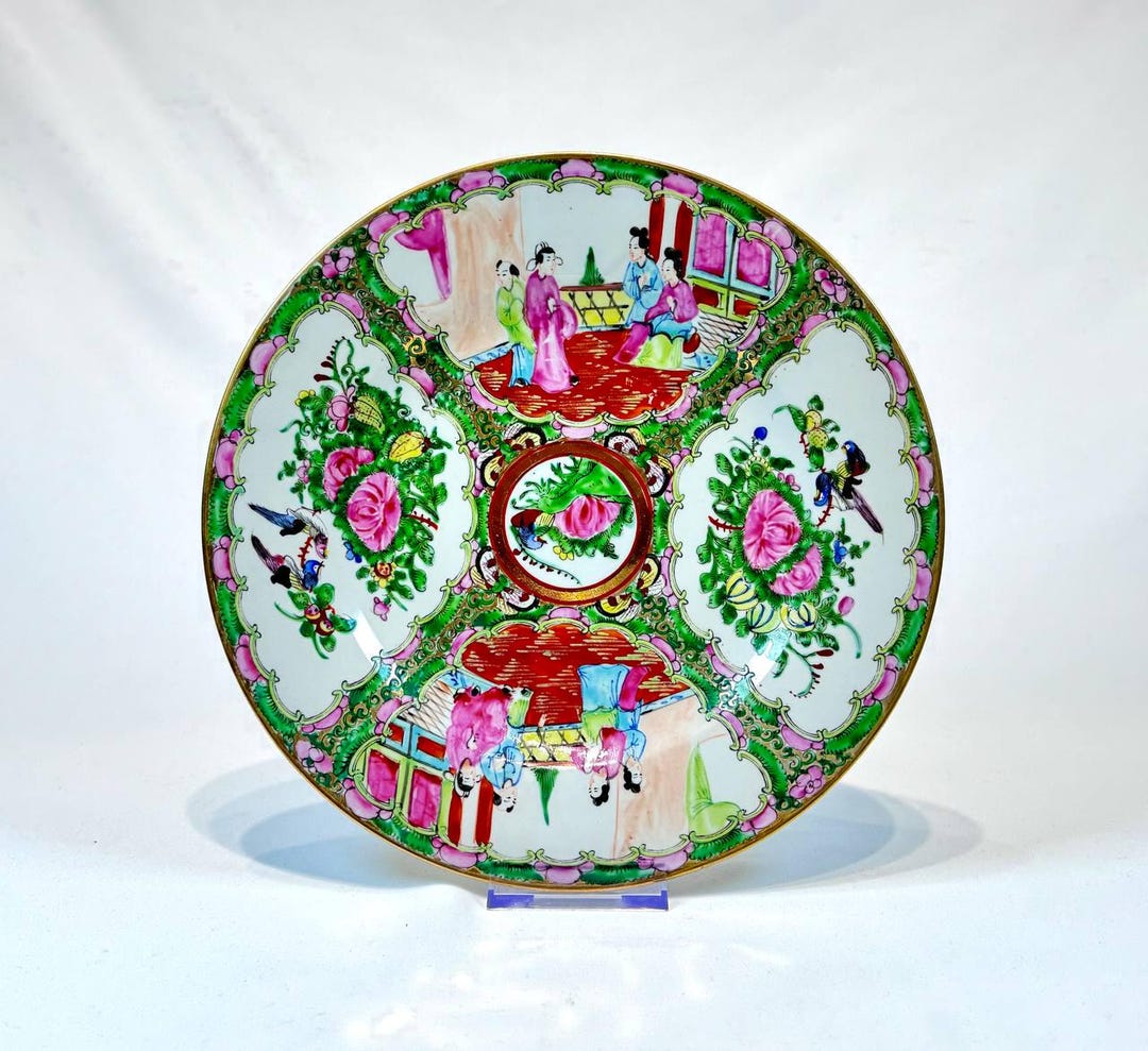 Chinese Rose Medallion Porcelain Plate - Etsy