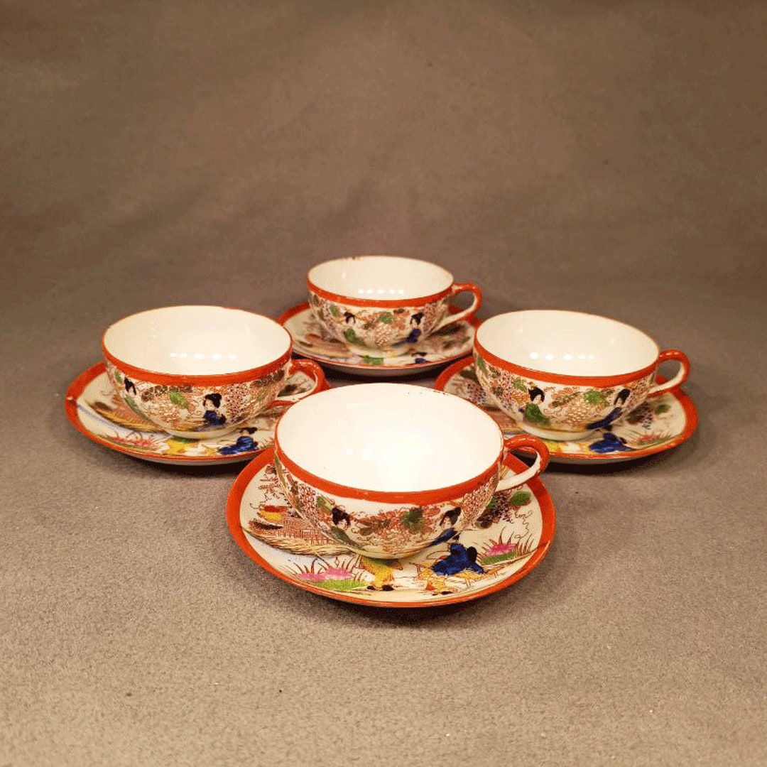 Japanese Tea Crockery Kutani - Japan - Mid 20th Century - Etsy