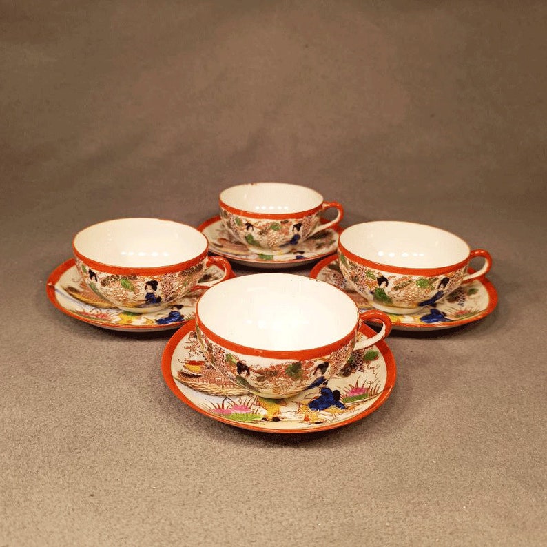 Japanese Tea Crockery Kutani - Japan - Mid 20th Century - Etsy