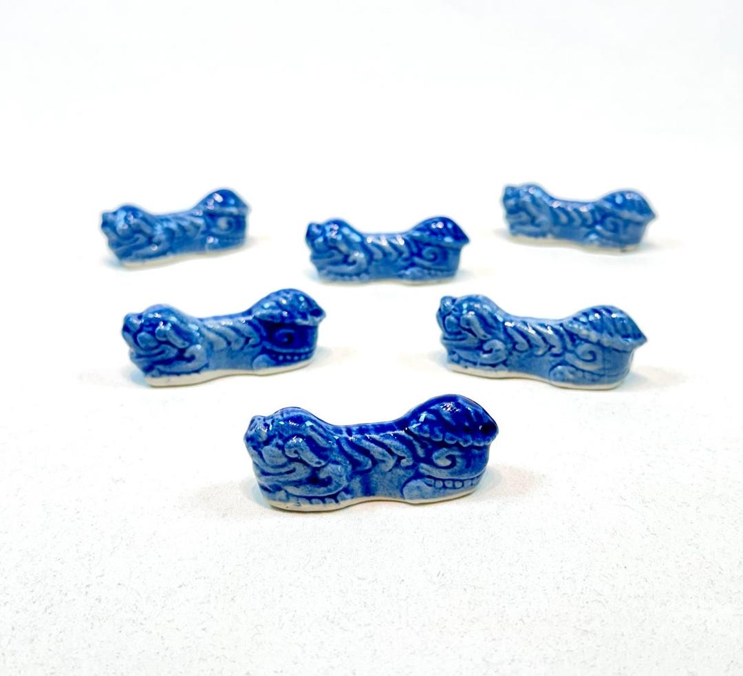 Knife Holder Chopstick Rest Ceramic Knife Rest- Chinese Foo Dog(s) Fu ...