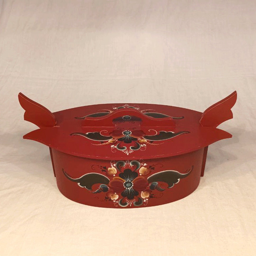 Norway Classical Handcrafted Bentwood TINE Box Scandinavian Nordic Folk ...