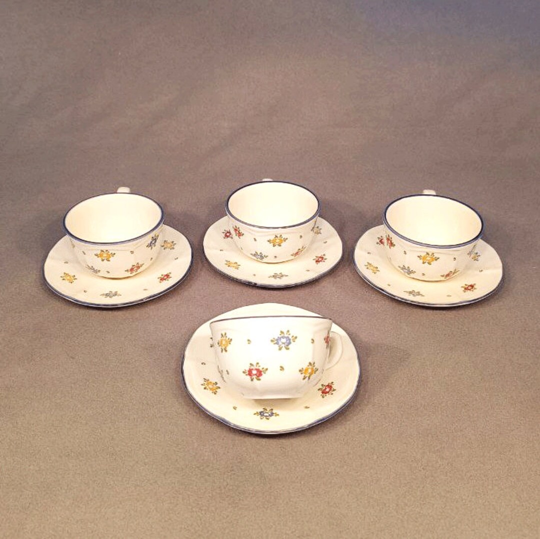 Zeller Faience Petite Rose Coffee Cup and Saucers. - Etsy