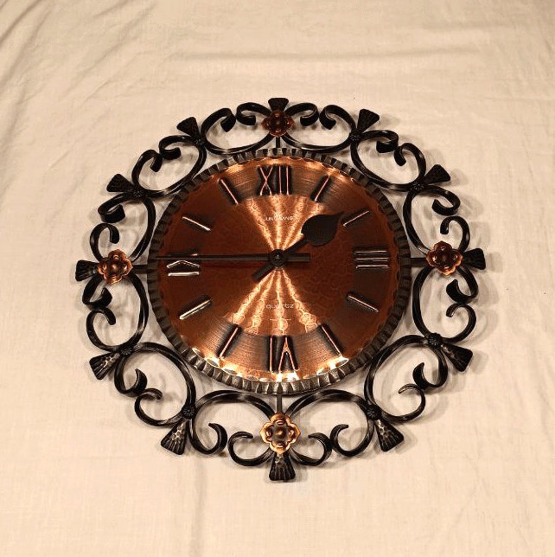 Vintage JUNGHANS Copper Wall Clock 1960's Hammered Work! - Etsy