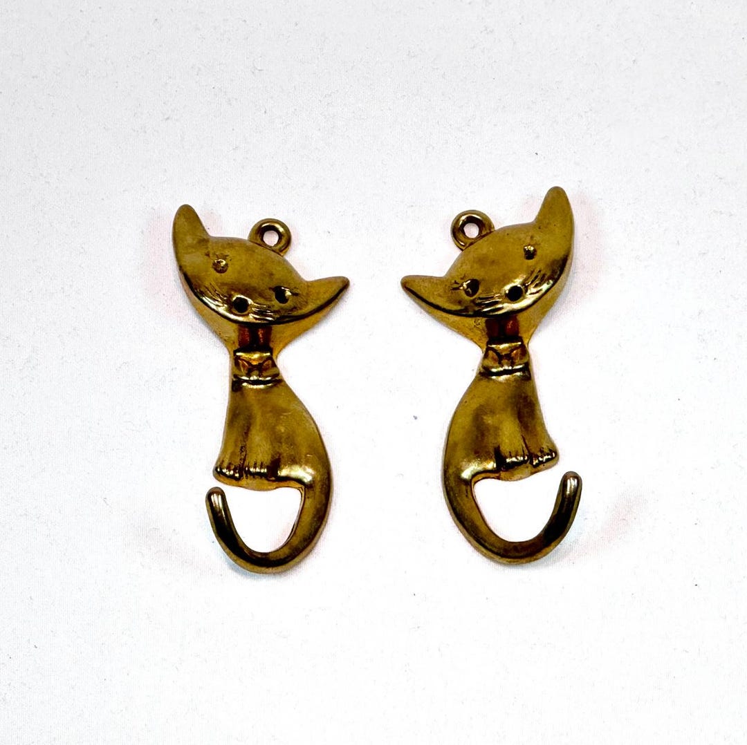 Vintage Cat Key Holder - Brass Cat Vintage Key Holder - Brass Cat Key ...
