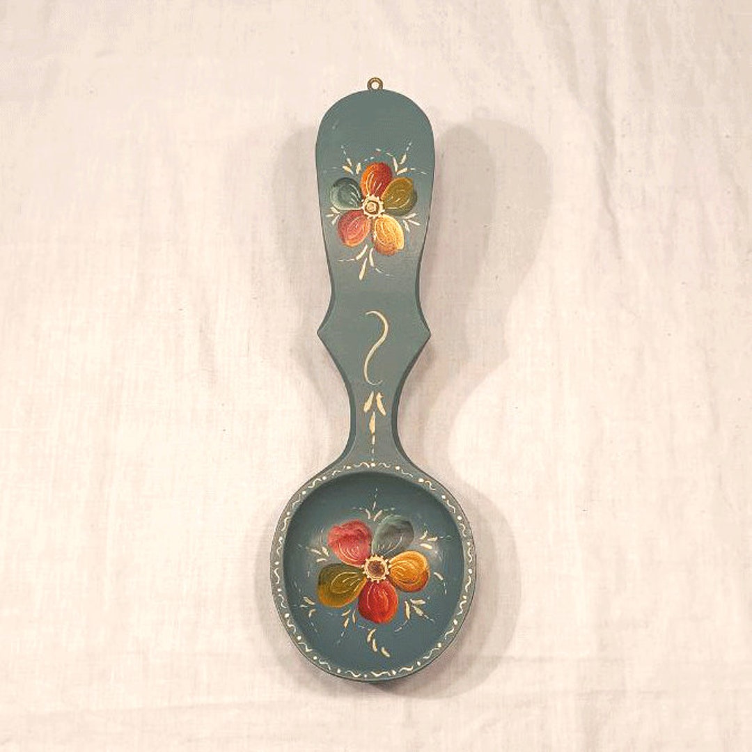 Norway Troll Spoon Folk Art Rosemaling Hand Carved Painted Wood Large ...