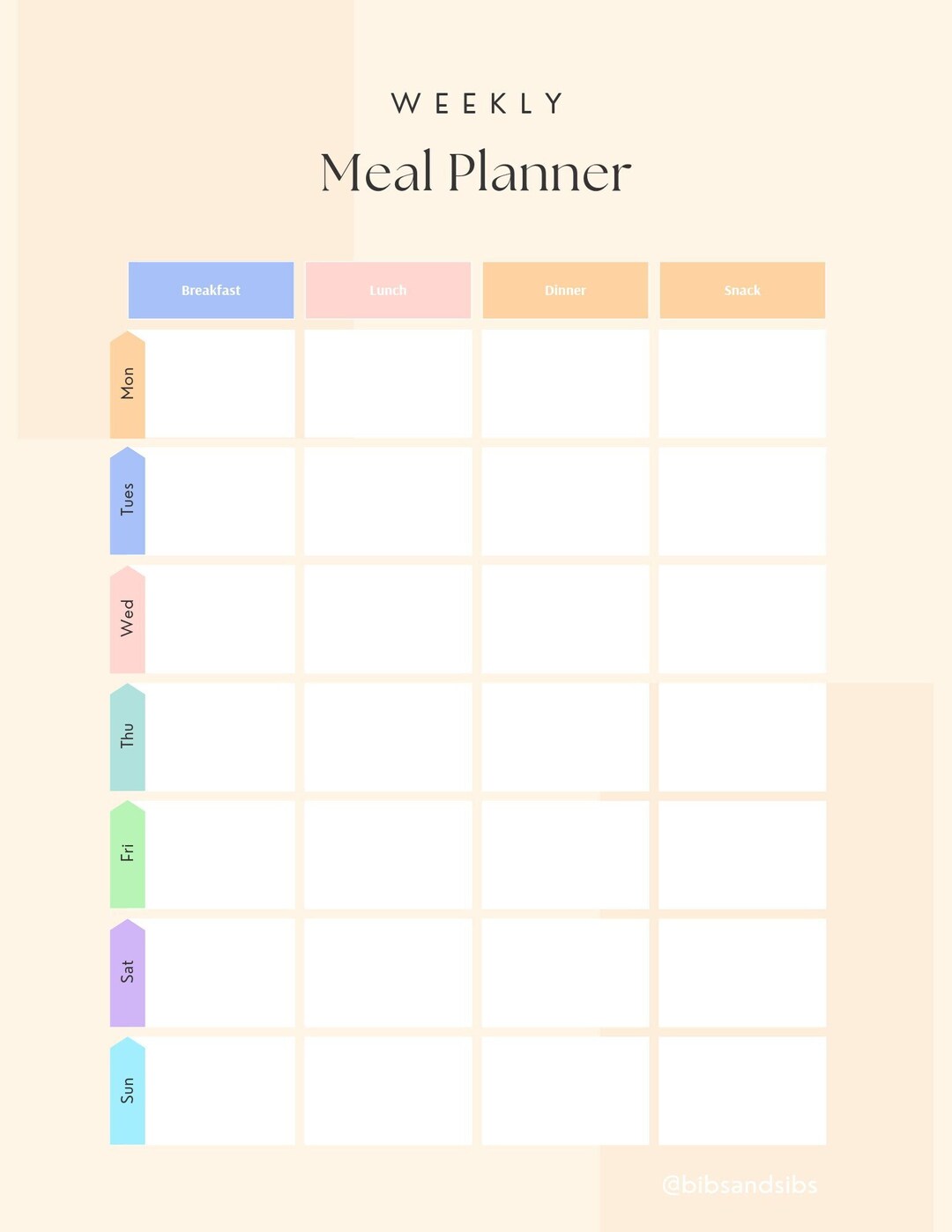 Toddler Weekly Meal Planner - Etsy