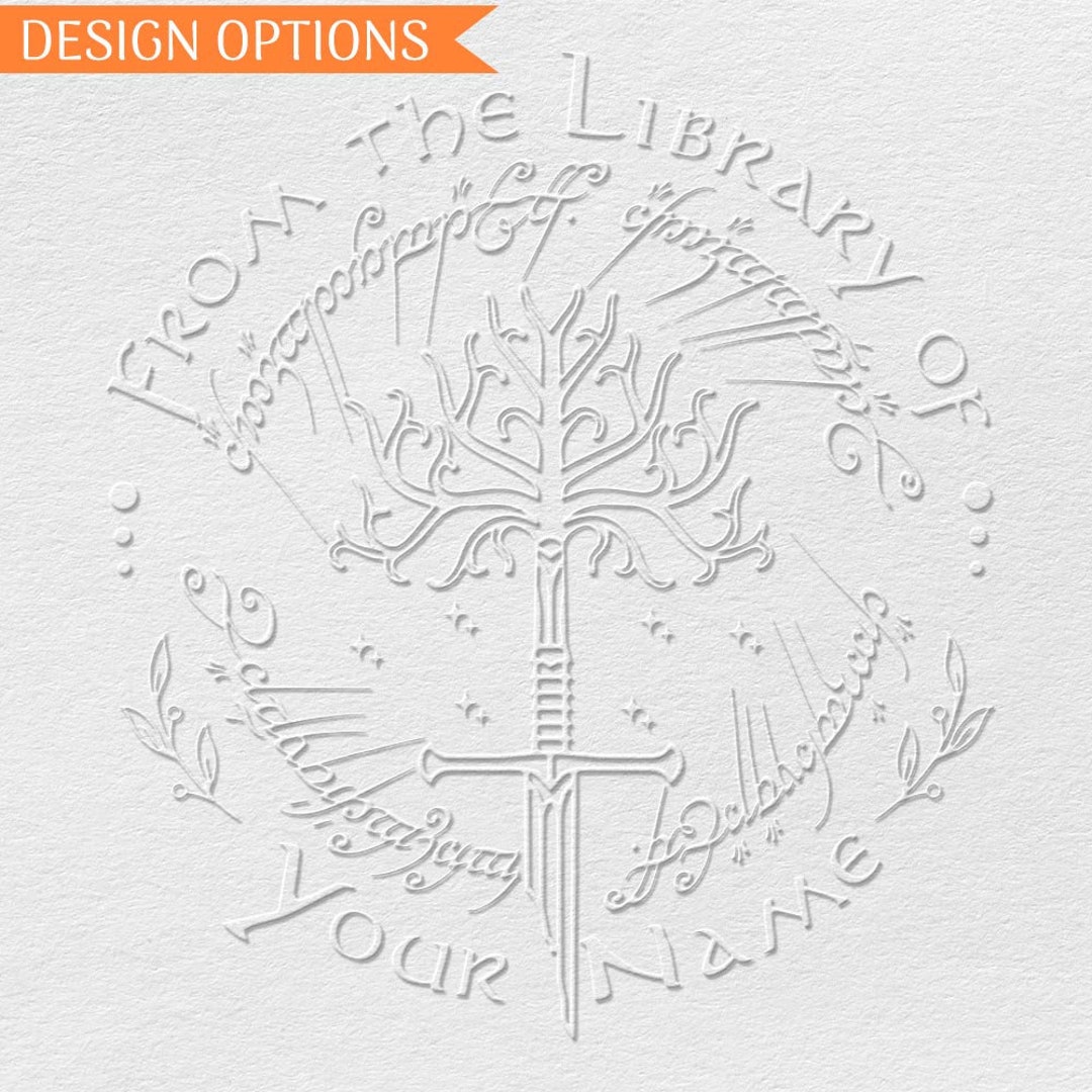LOTR Custom Embosser From the Library of Ex Libris Book Stamp, the ...