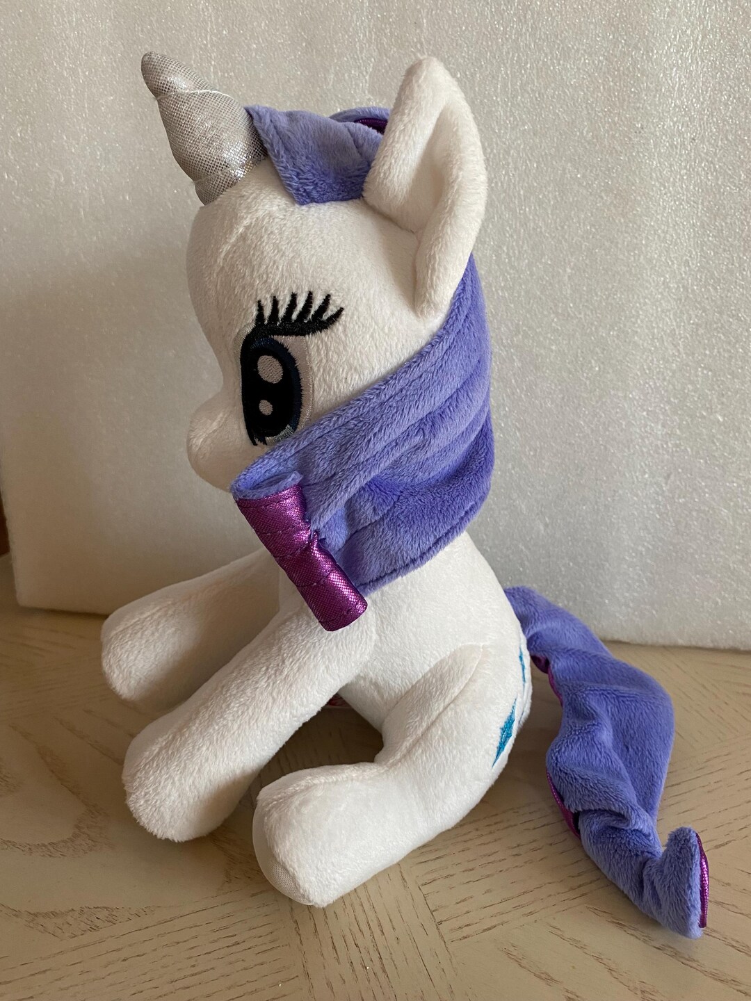 My Little Pony 10 RARITY Seated Collectible White and Purple Plush Pony ...