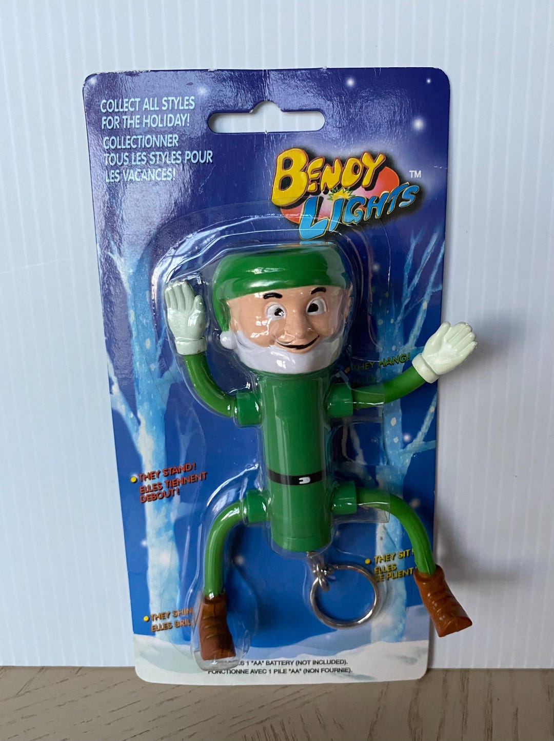 Vintage Bendy Lights Christmas Elf Flashlight Keychain ~ New in Package ...