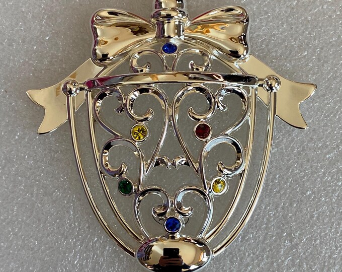 Lenox Sparkle and Scroll Door Knocker Multi Colored Crystal Silverplate ...