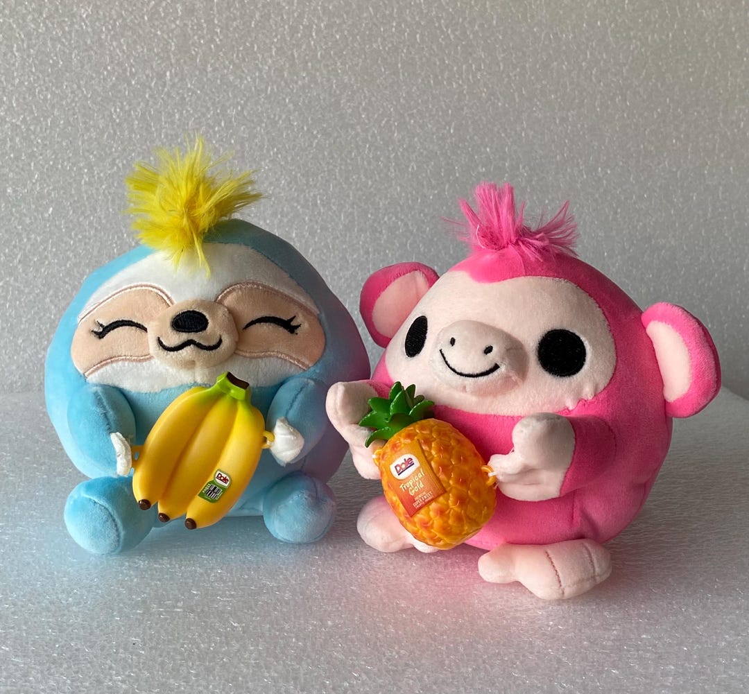 Lot of 2 Zuru SNACKLES Series 2 SLOTH Holding Dole Bananas and MONKEY ...