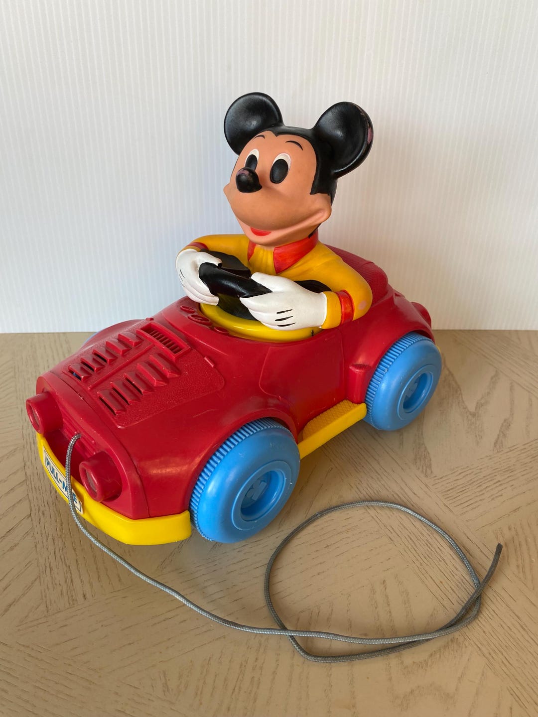 Vintage 1973 Walt Disney Mickey Mouse PULL MEE Kohner Bros Action Pull ...