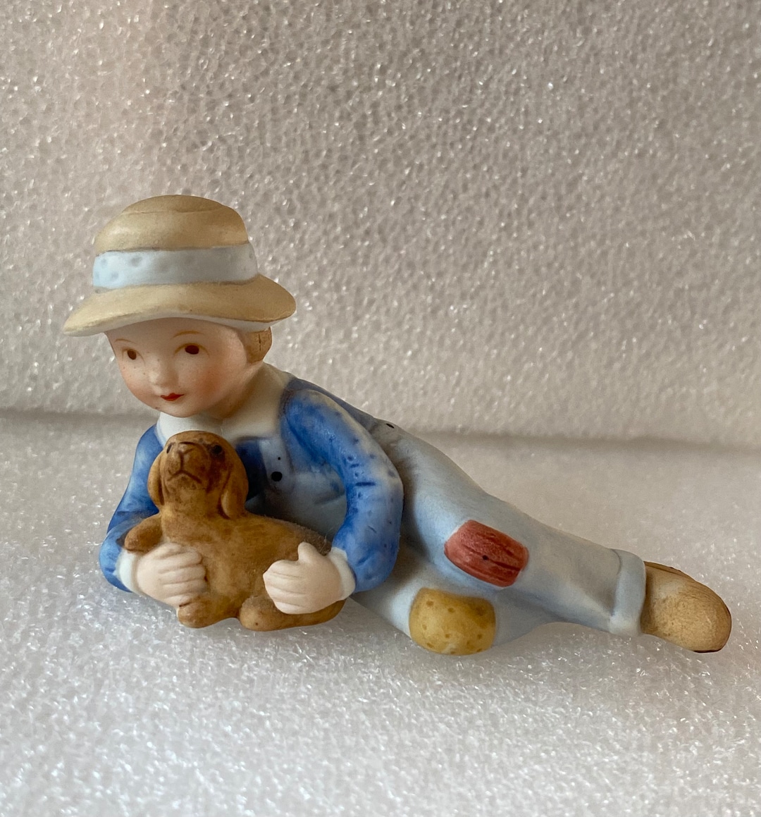 Vintage Holly Hobbie 1980's Figurine- Robby Hobbie With His Dog "good ...