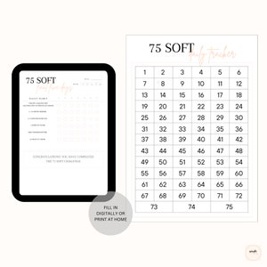Simple 75 SOFT Challenge Tracker 75 Soft Challenge Printable PDF 75 ...