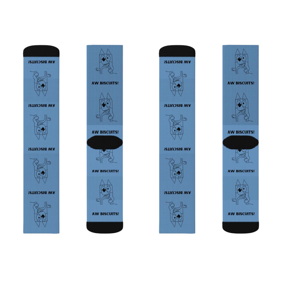 Bluey aw Biscuits Bandit Sublimation Socks - Etsy UK