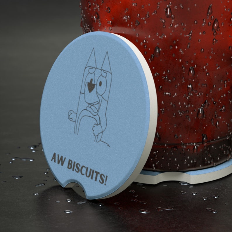 Bluey Aw Biscuits Bandit Quote Soapstone Car Coaster - Etsy Australia