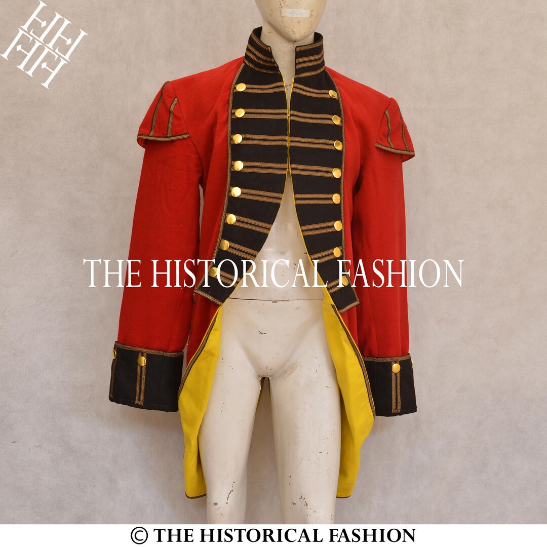 Red Wool Victorian Military Jacket: 1890 Civil War Cosplay Tailcoat - Etsy