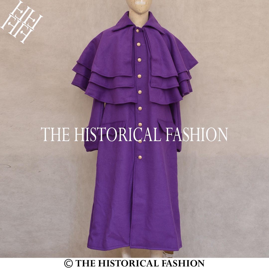 New Men Garrick Overcoat, Regency Cape, Inverness Cape, Steampunk ...
