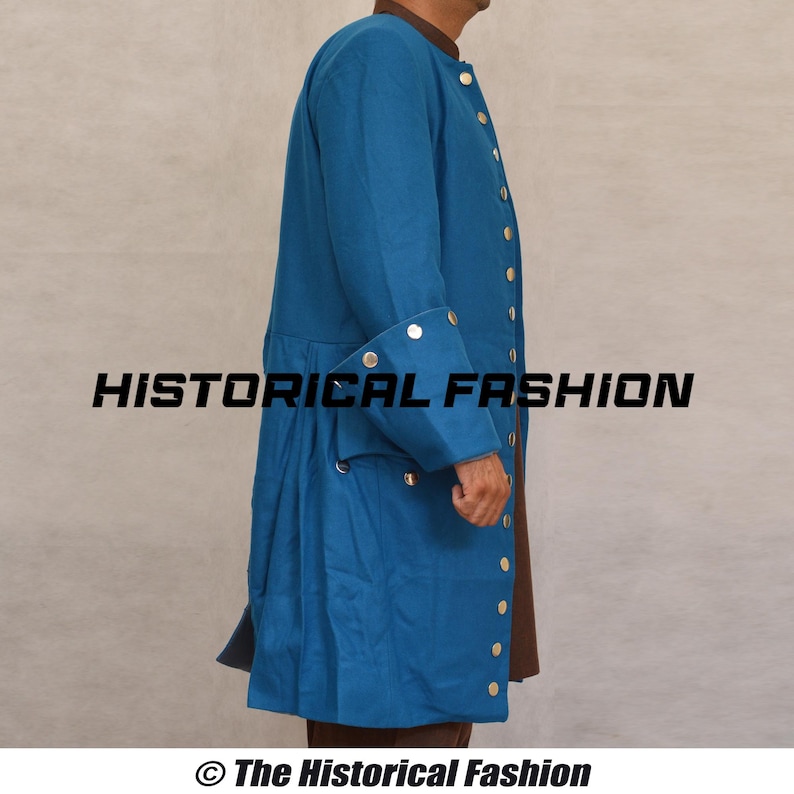 New Men 18th Century Frock Coat, Colonial Frock Coat, Merchant ...