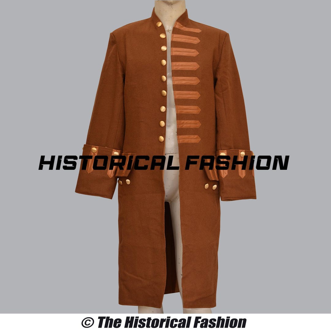 New Men 18th Century Frock Coat, Colonial Outfit, Victorian Frock Coat ...