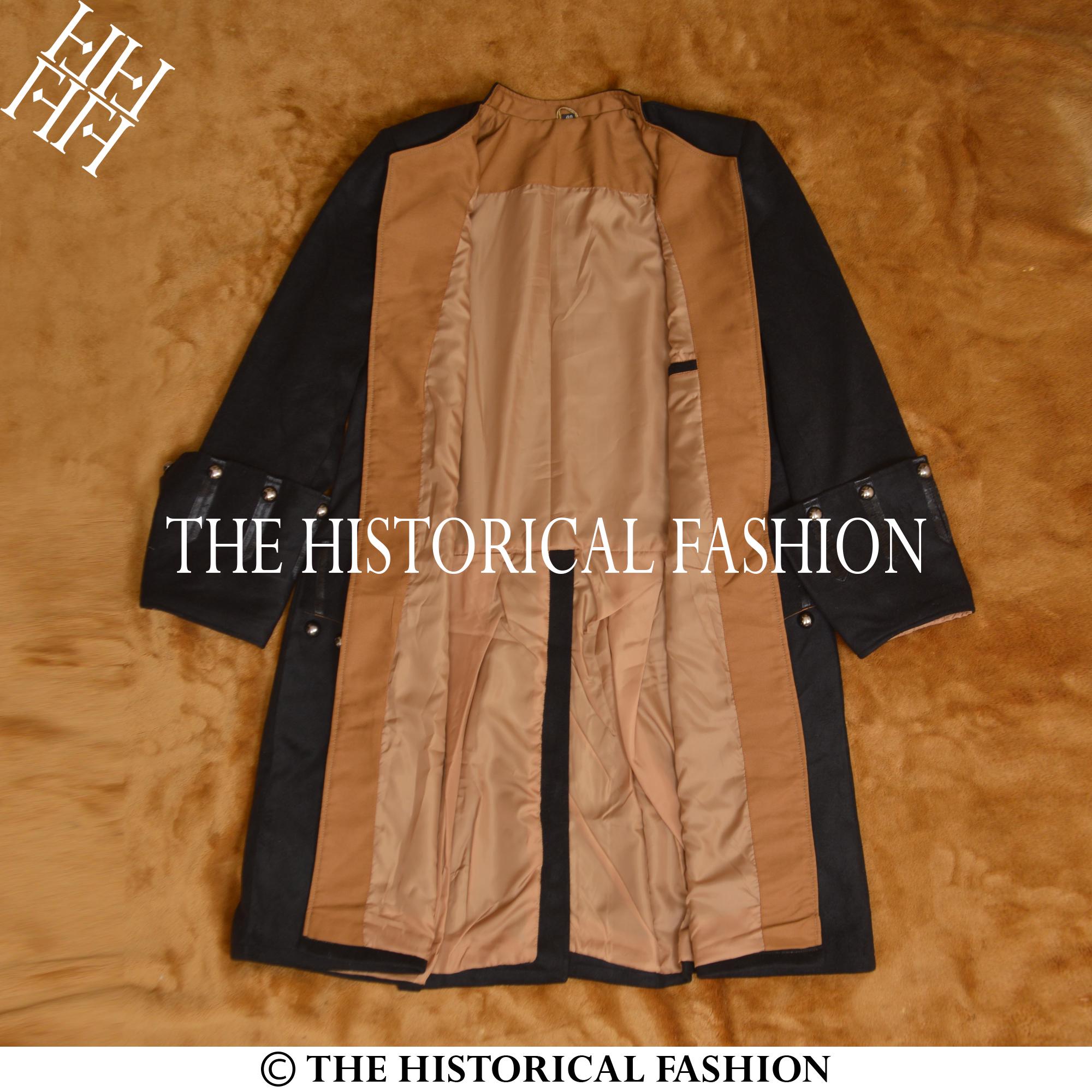 Men's Black Wool Frock Coat: Victorian Colonial Steampunk Jacket - Etsy