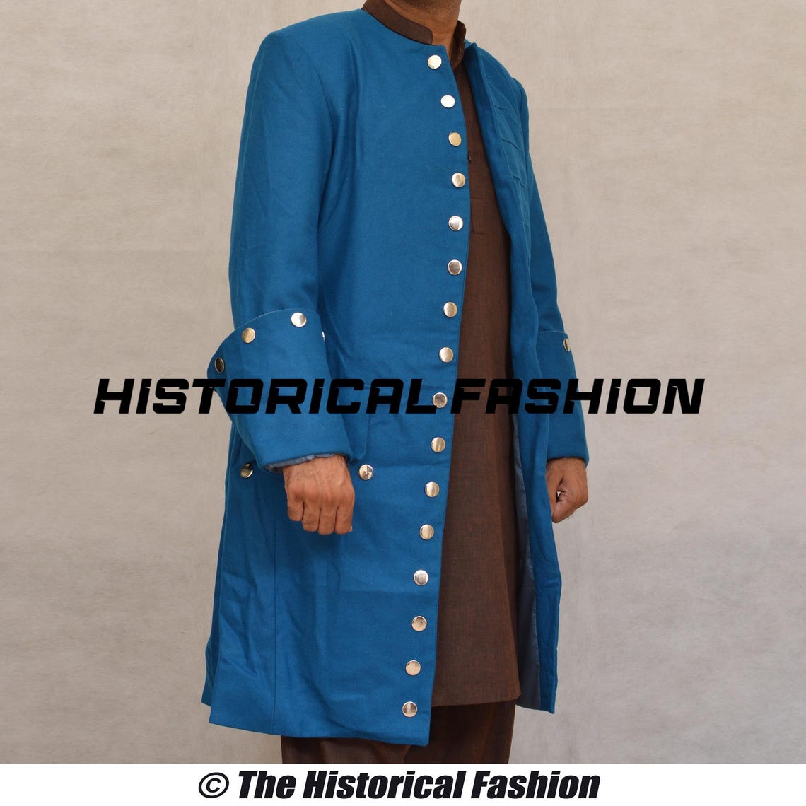 New Men 18th Century Frock Coat, Colonial Frock Coat, Merchant ...
