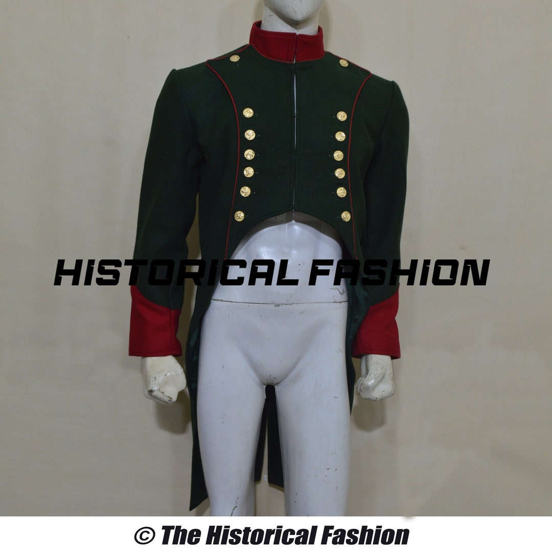 Men's Green Wool Napoleonic Coat - 18th Century French Tailcoat - Etsy