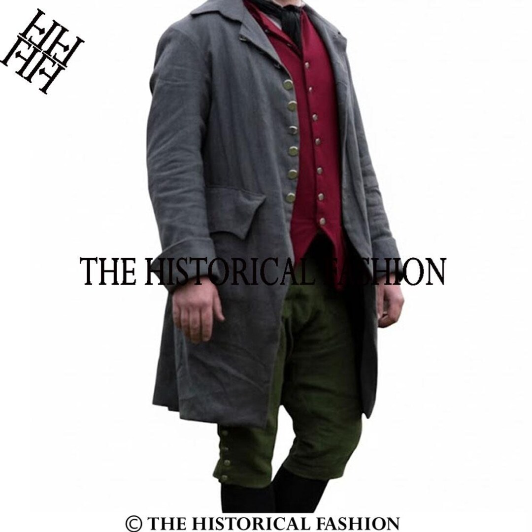 Wool Frock Coat • 18th Century Colonial Gentleman Costume 1770's Woolen ...