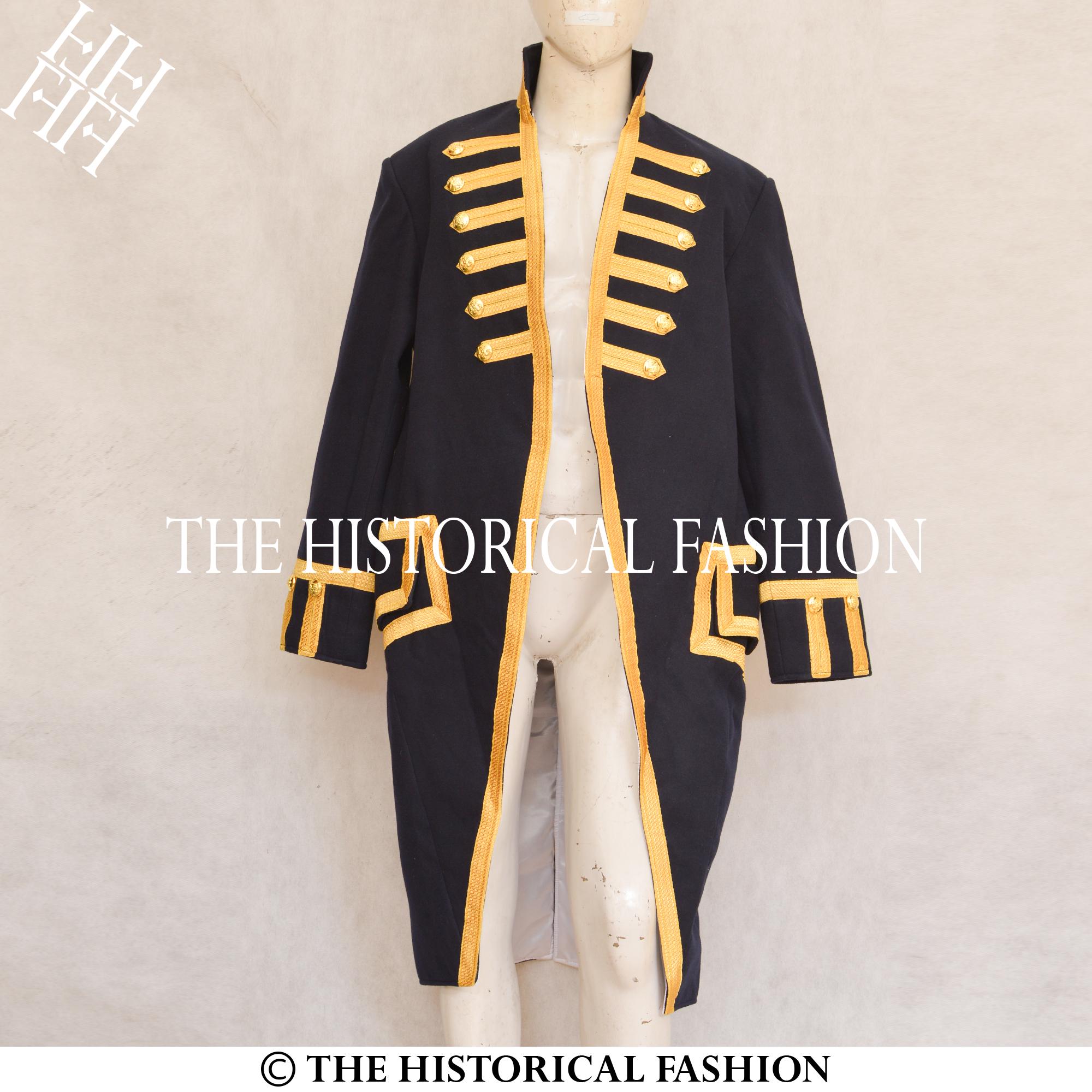 New Men Naval Admiral Captain Coat, 1795-1812 Admiral Jacket, Royal ...