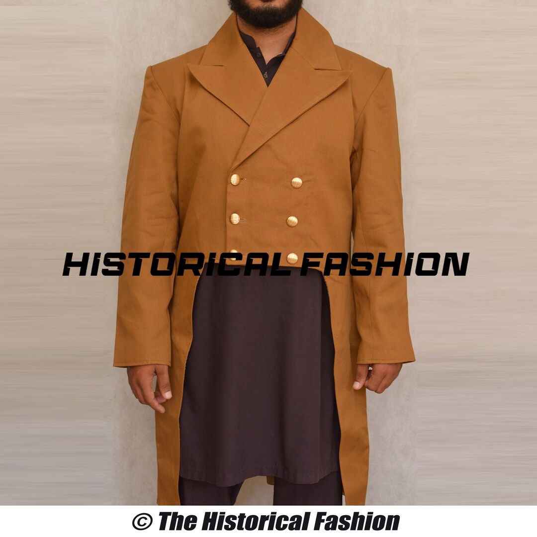 Men's Brown Cotton Regency Tailcoat - Mr. Darcy Style - Etsy